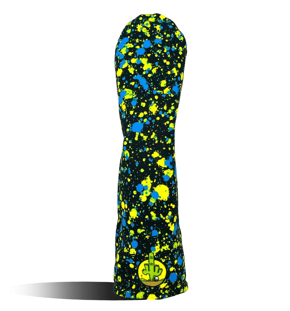 Golf Headcovers - Blue & Yellow Paint Splatter - Hybrid - Wear It Golf