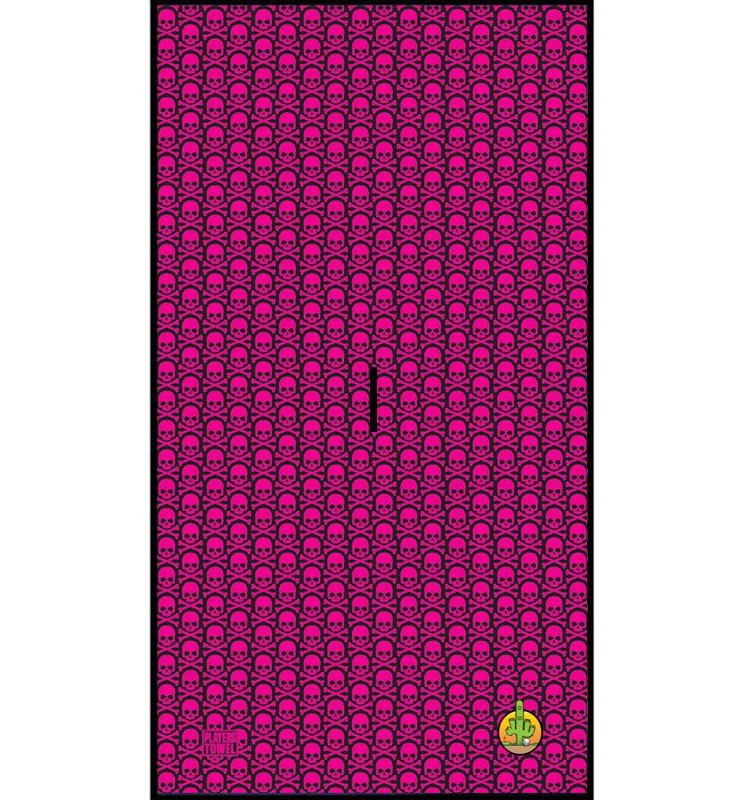 Golf Towels - Neon Pink Skull Crossbones Golf Towel - Wear It Golf