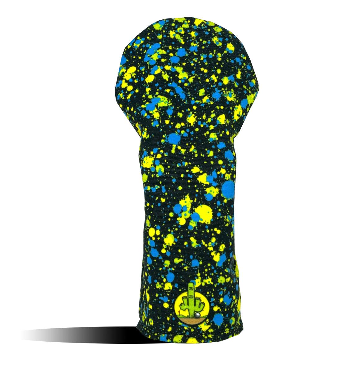 Golf Headcovers - Blue Yellow Paint Splatter-Fairway Wood-Wear It Golf