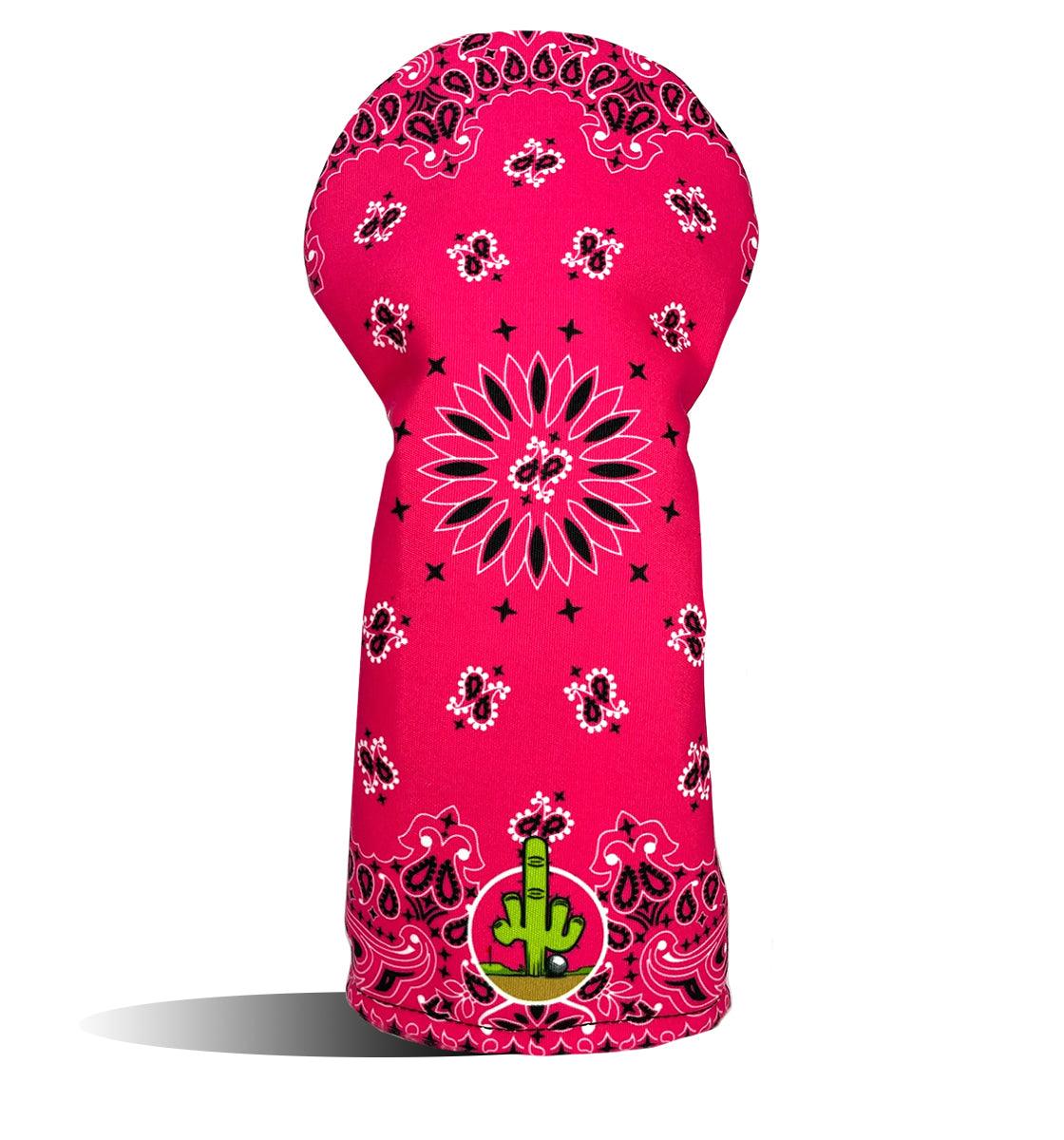 Golf Headcovers - Vibrant Paisley Pink Bandana - Driver - Wear It Golf