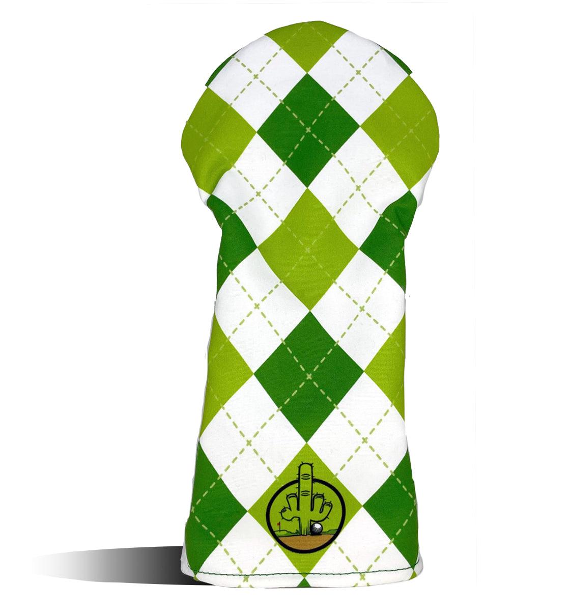 Golf Headcovers - Dublin Green & White Argyle - Driver - Wear It Golf